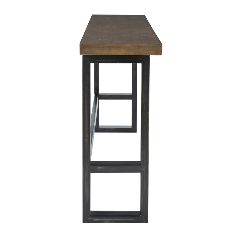Wellman Metal Base Dining Height Pub Table Brown